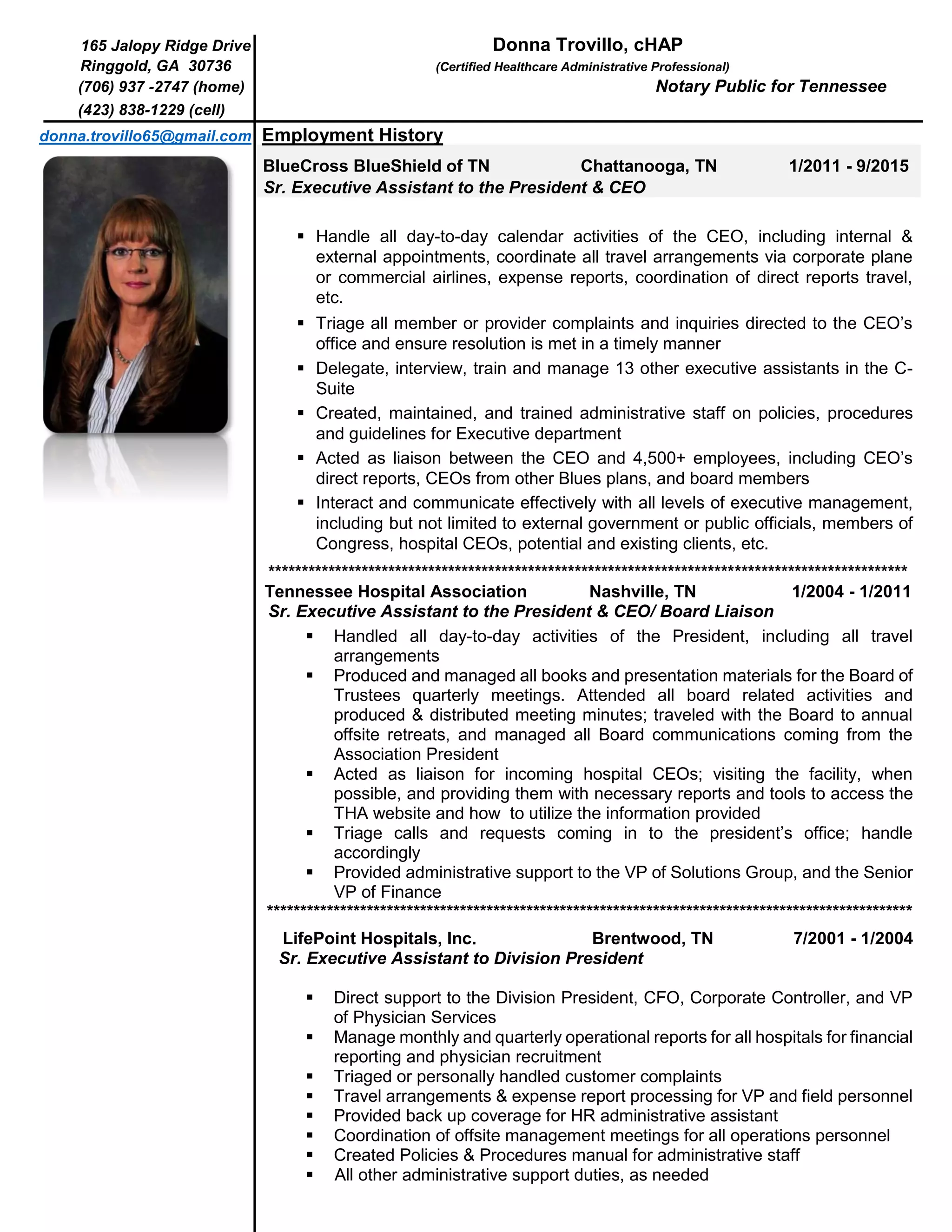 Donna trovillo resume 2015 ii | PDF