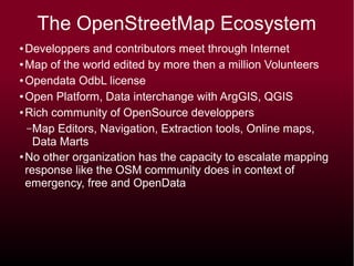 OpenStreetMap Support for Humanitarian Community | PPT