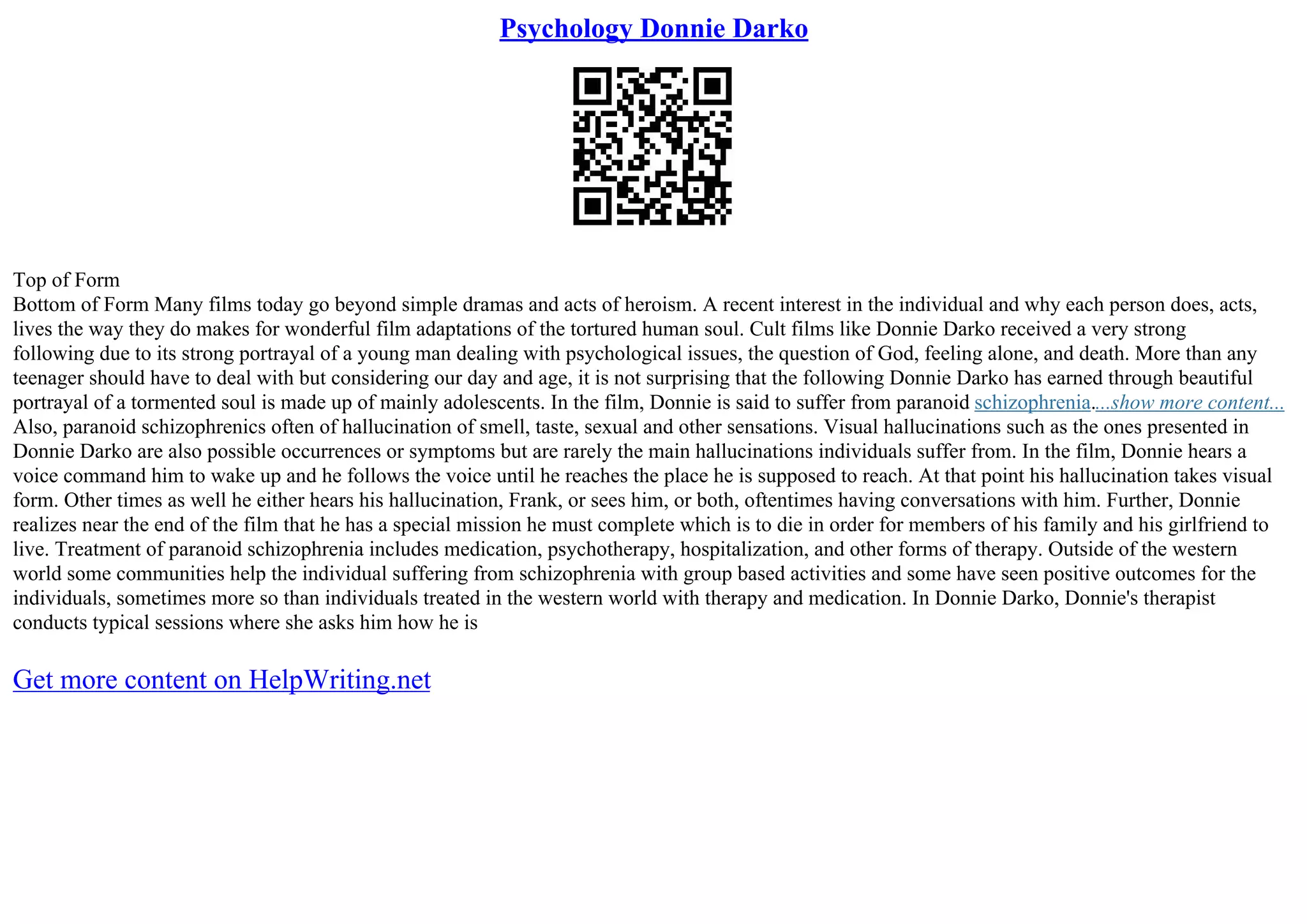 Donnie Darko Analysis | PDF