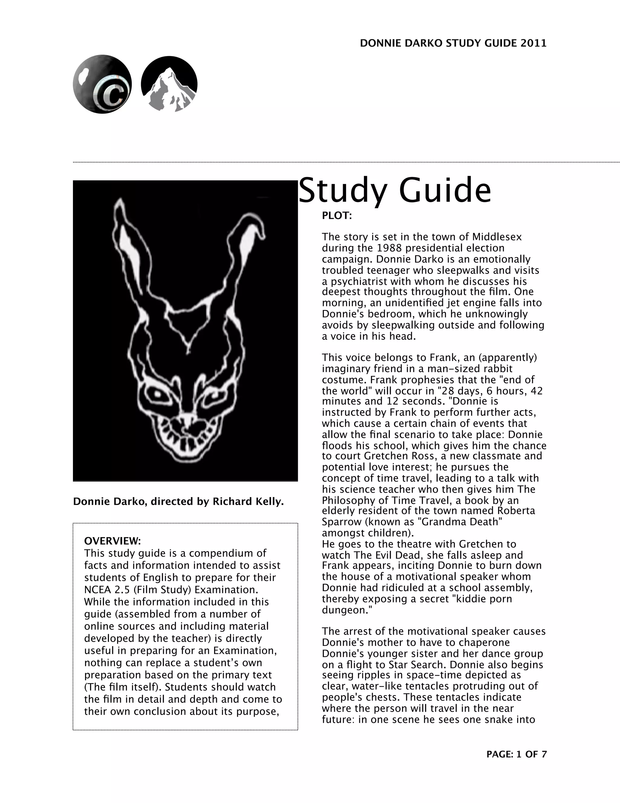 Donnie darko study guide | PDF