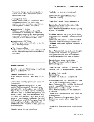 Donnie darko study guide | PAGES