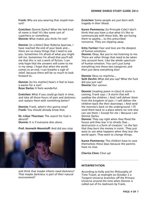 Donnie darko study guide | PAGES