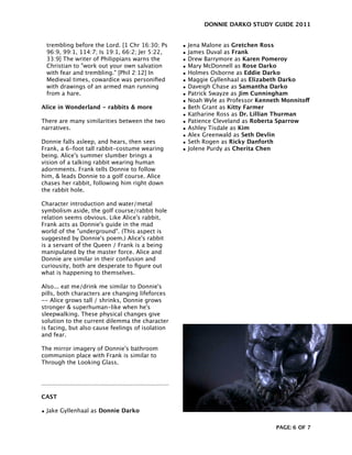 Donnie darko study guide | PAGES