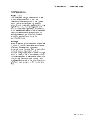 Donnie darko study guide | PAGES