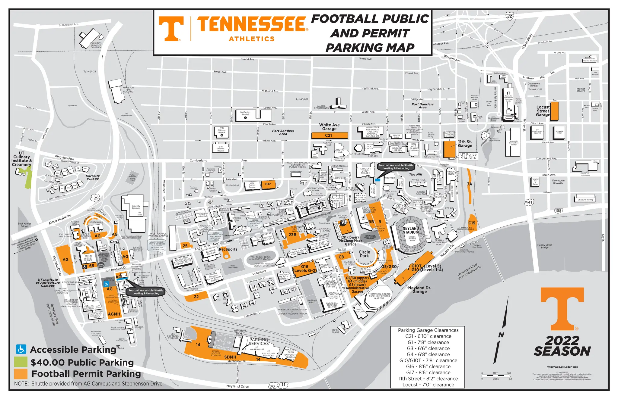 Donor Lots Football Parking Map of Tennessee University | PDF
