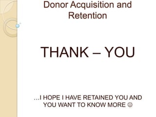 Donor acquisition & retention | PPTX