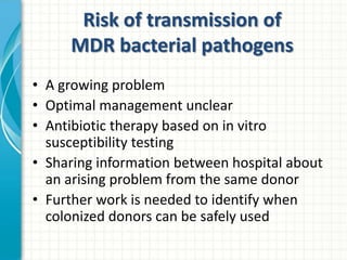 Donor infective status and potential impact on recipients | PPTX