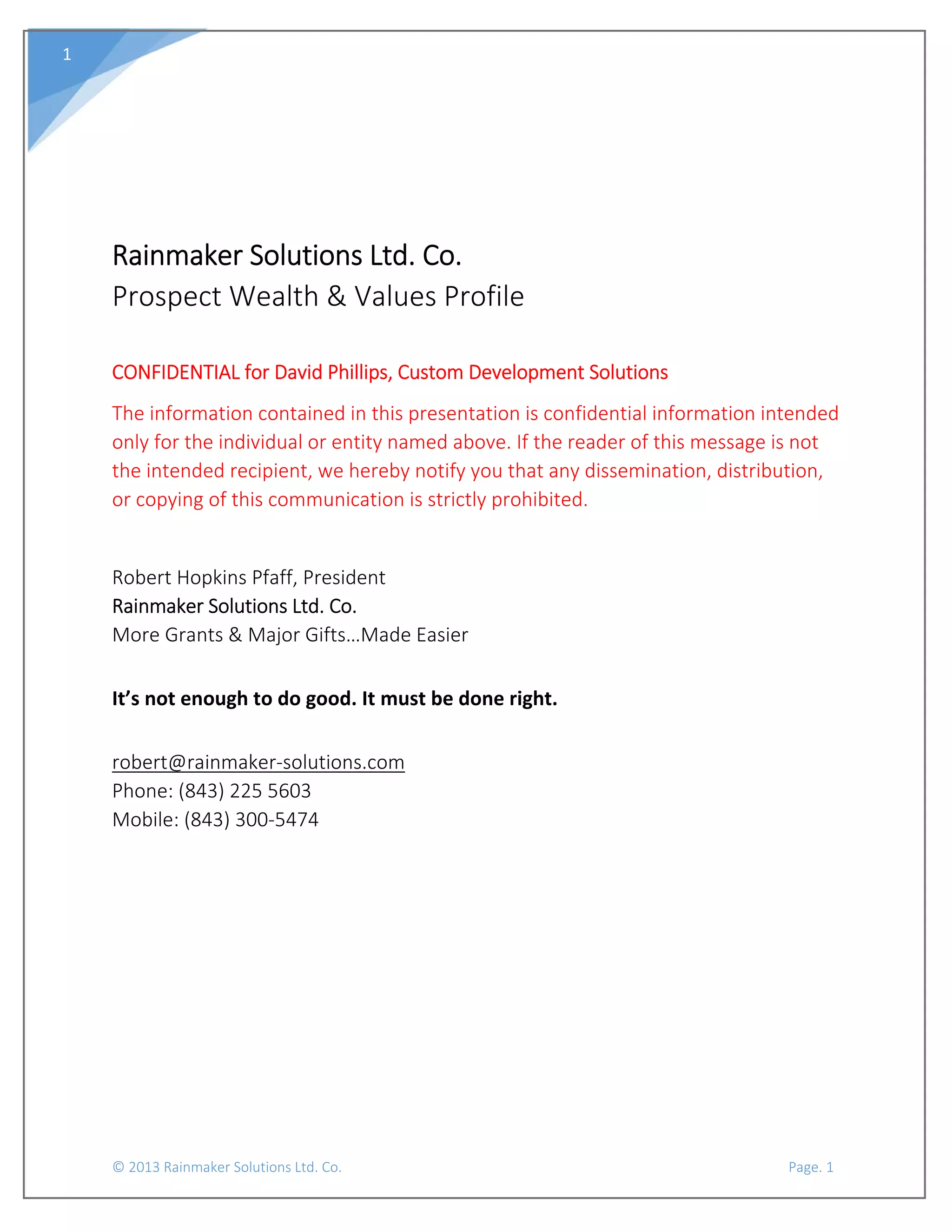 Donor Profile Saueracker | PDF