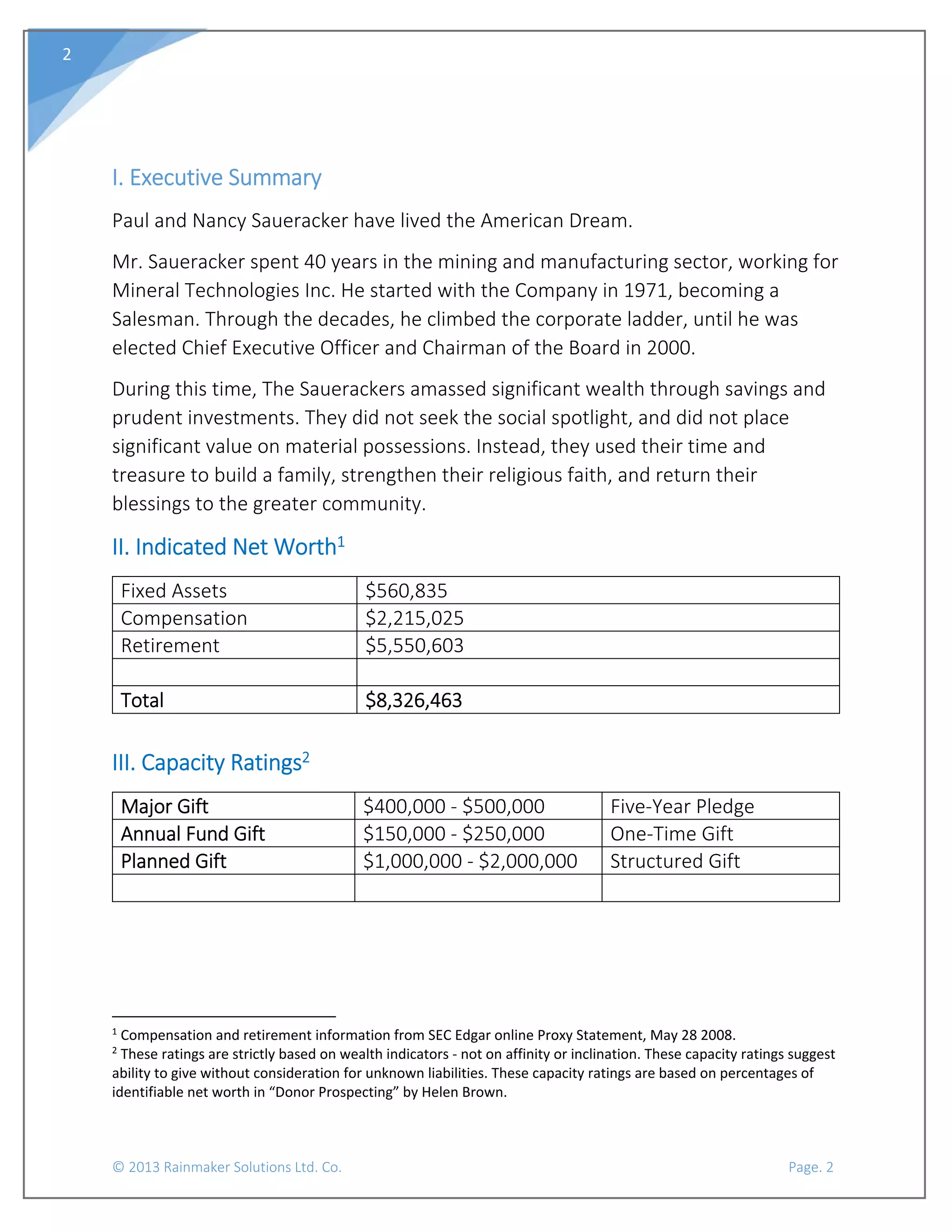 Donor Profile Saueracker | PDF
