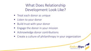 Building Donor Relationships | PPTX | Non-Profit Organizations | Industries