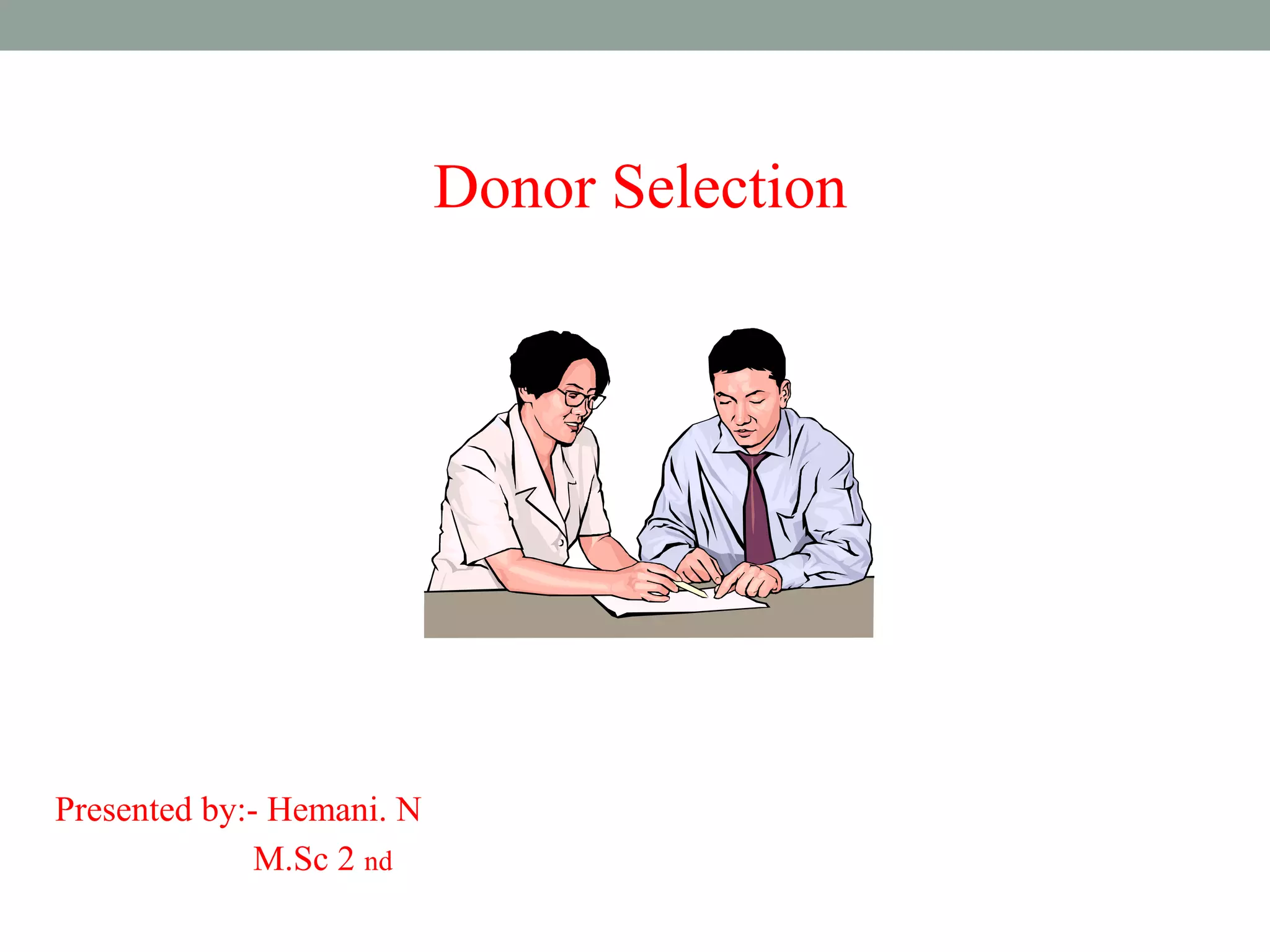 Donor selection ppt | PPT