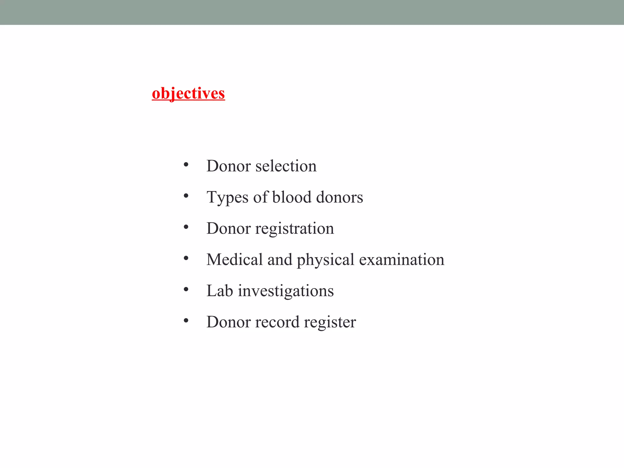 Donor selection ppt | PPT