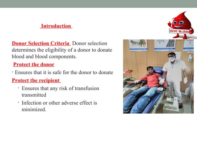 Donor selection ppt | PPT | Blood Disorders | Diseases and Conditions