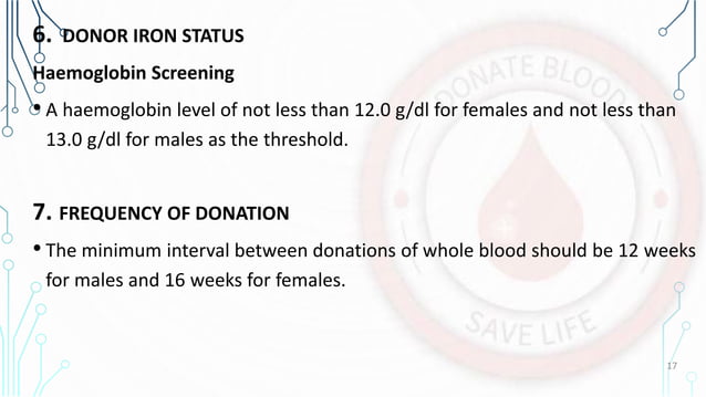Blood Donor Selection Criteria .pptx | Blood Disorders | Diseases and ...