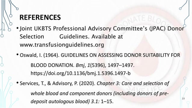 Blood Donor Selection Criteria .pptx | Blood Disorders | Diseases and ...