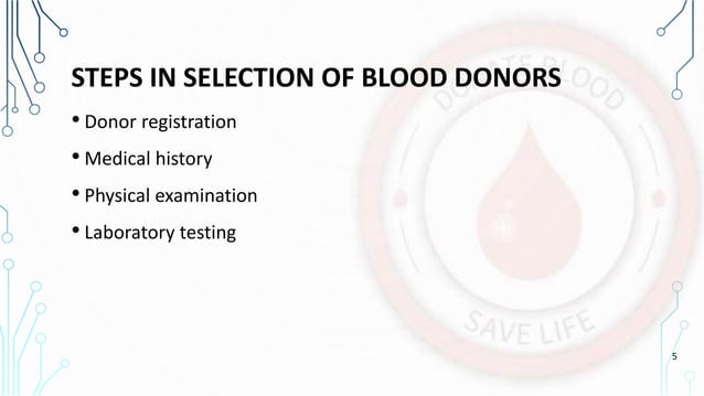 Blood Donor Selection Criteria .pptx | Blood Disorders | Diseases and ...