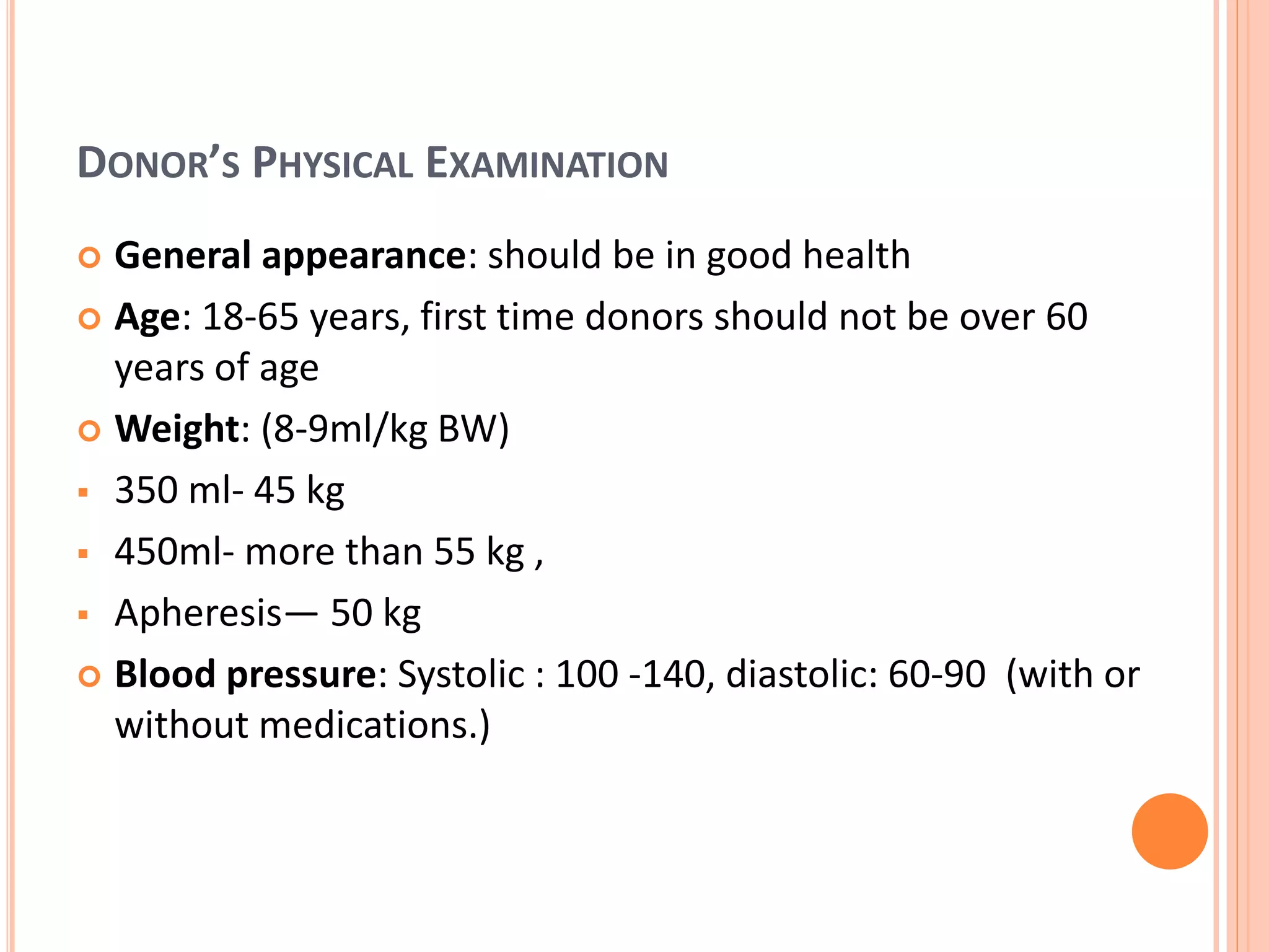 Donor selection and blood collection | PPTX