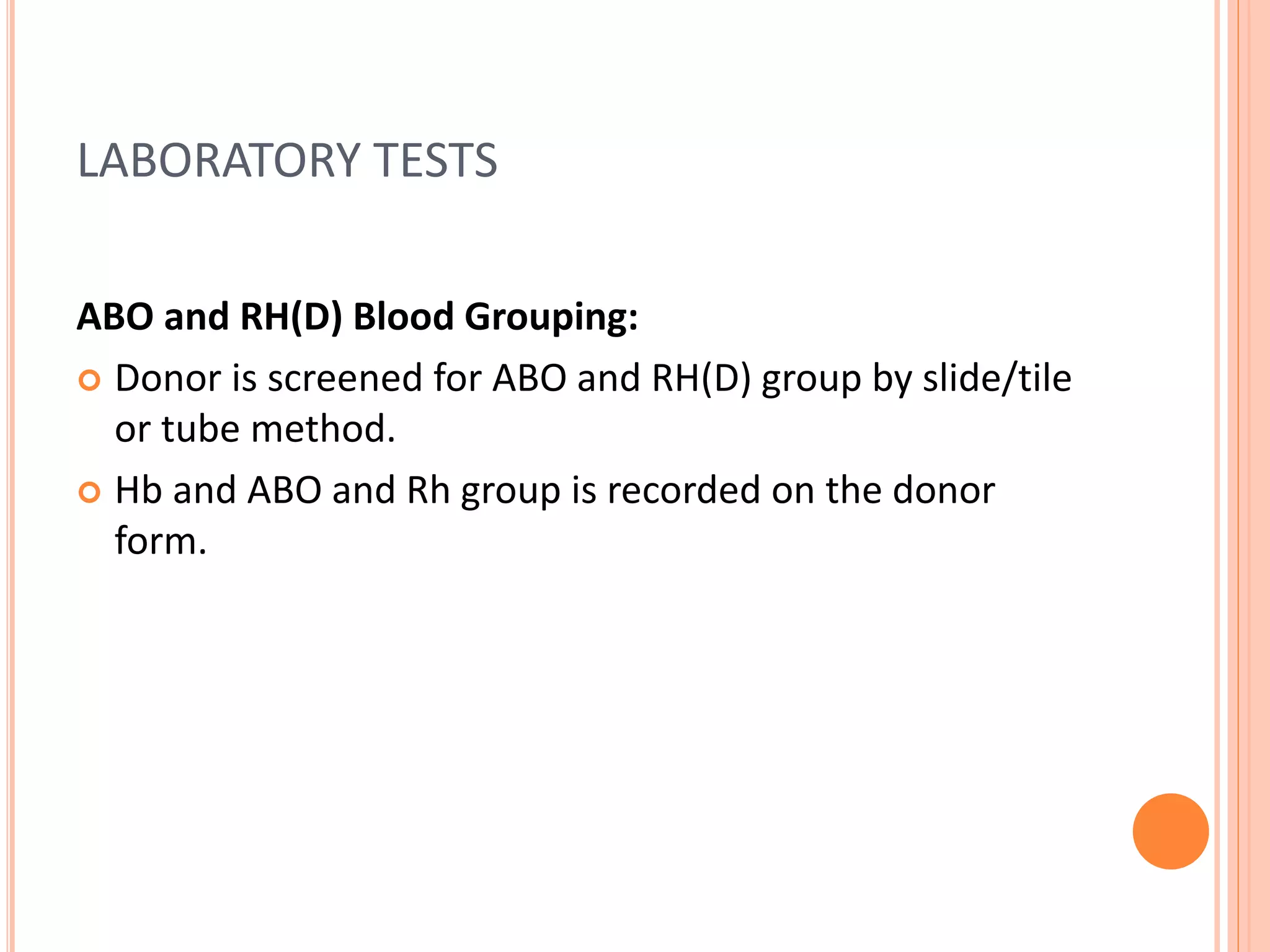 Donor selection and blood collection | PPTX