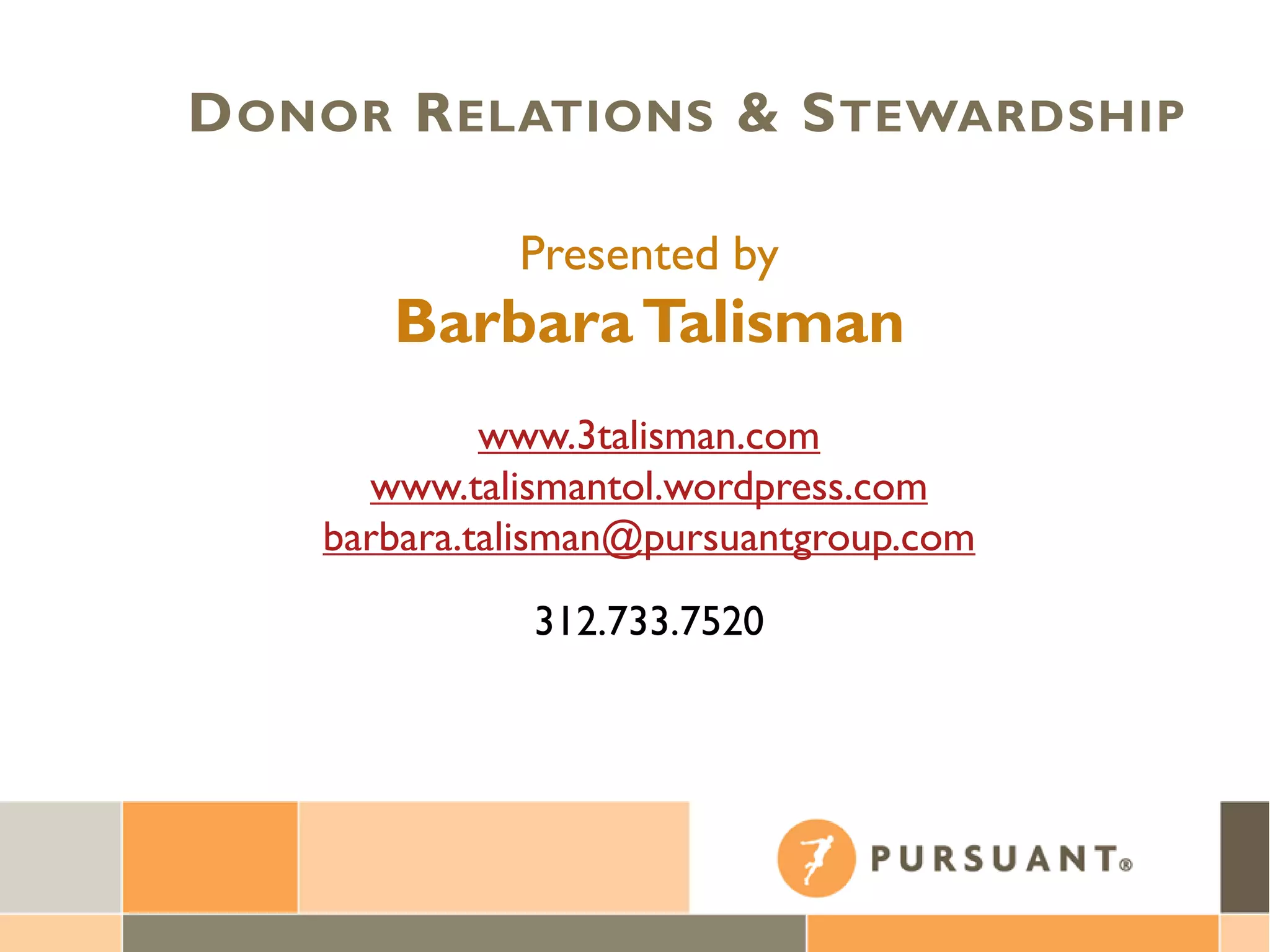 Donor Relations & Stewardship | PPT