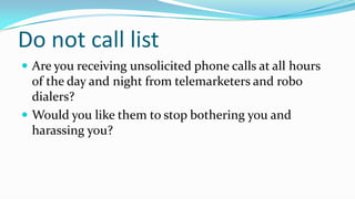 Do not call list | PPT