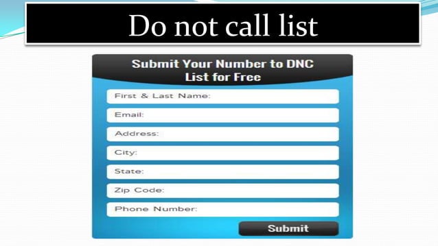 Do not call list | PPT