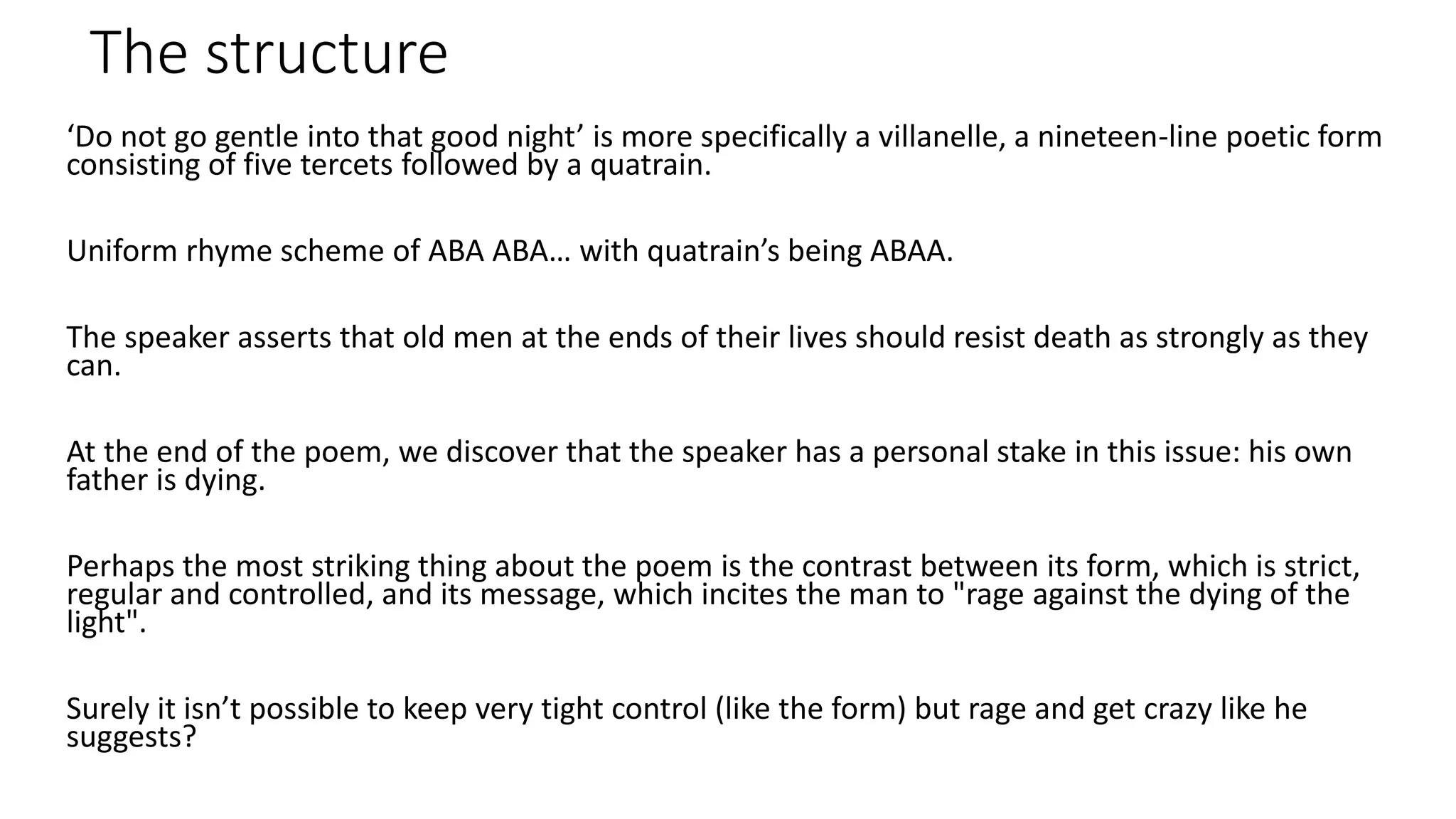 Do not go gentle into that good night | PPTX