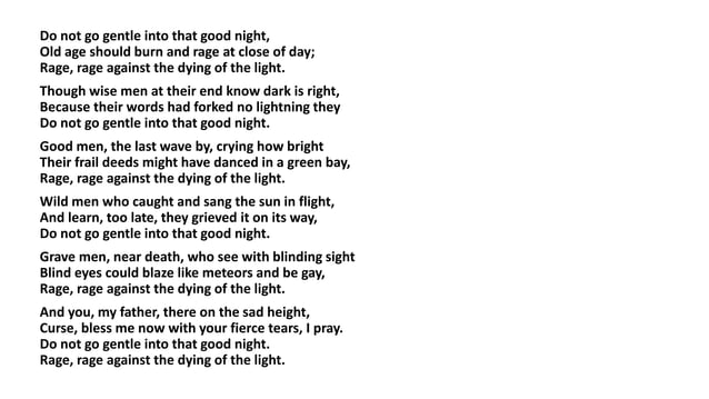 Do not go gentle into that good night | PPTX