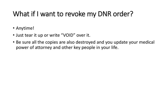 Do Not Resuscitate (DNR) Orders | PPTX | First Aid | Injuries