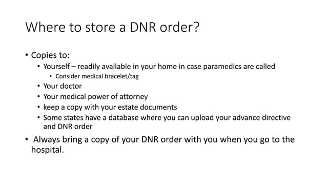 Do Not Resuscitate (DNR) Orders | PPTX | First Aid | Injuries