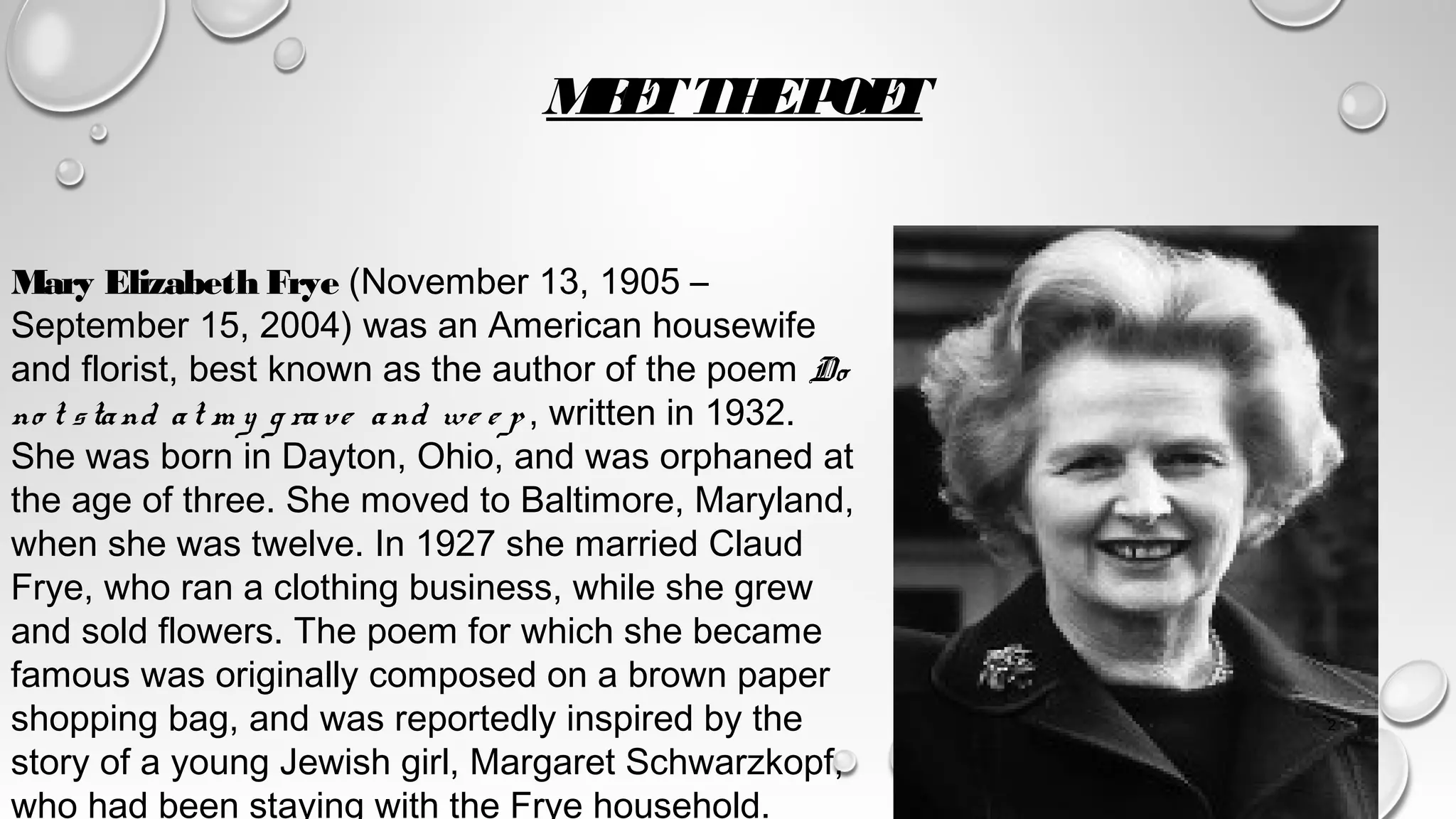 Mary Elizabeth Frye | PPT