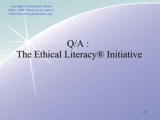 Introduction To Ethical Literacy | PPT