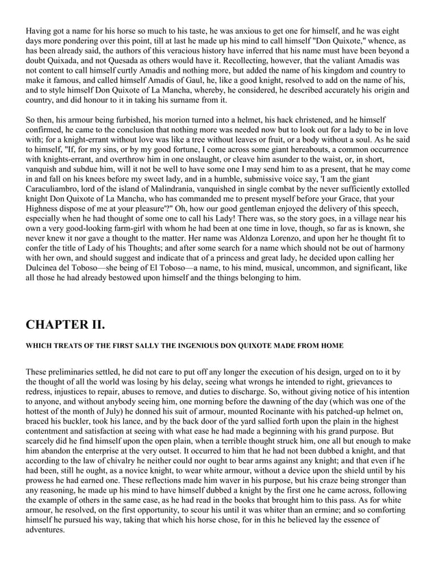 Don quixote chapters i iv | PDF