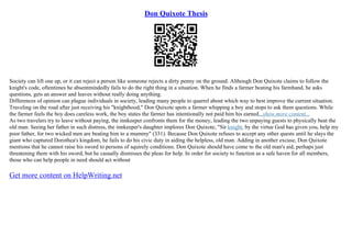 Don Quixote Thesis | PPT