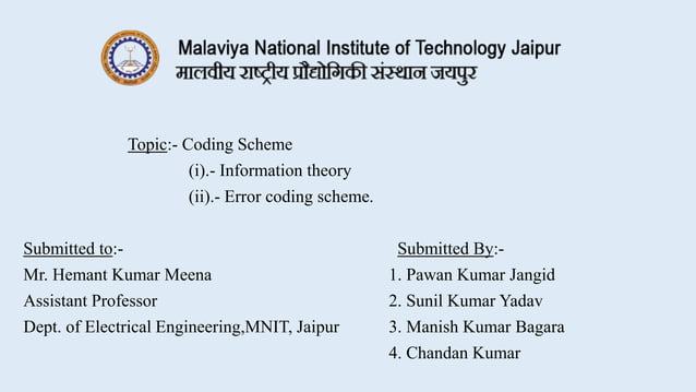 Coding Scheme Information Theory Error Coding Scheme Pptx 5674