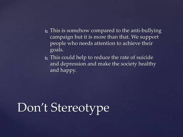 Dont stereotype-campaign-movement | PPT