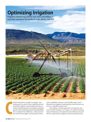 Optimizing Irrigation | PDF