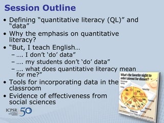 Quantitative Literacy: Don't be afraid of data (in the classroom)! | PPT
