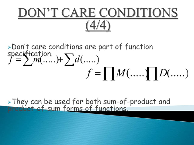 Don't care conditions | PPTX | Technology & Computing