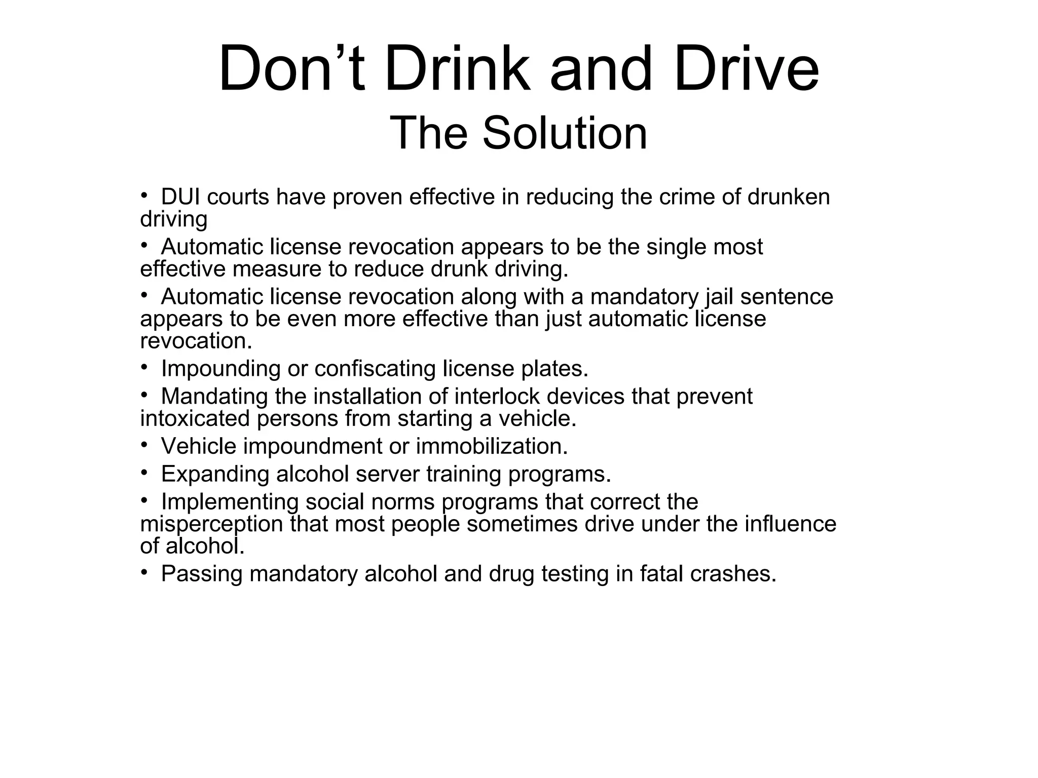 Dont Drink & Drive | PPT
