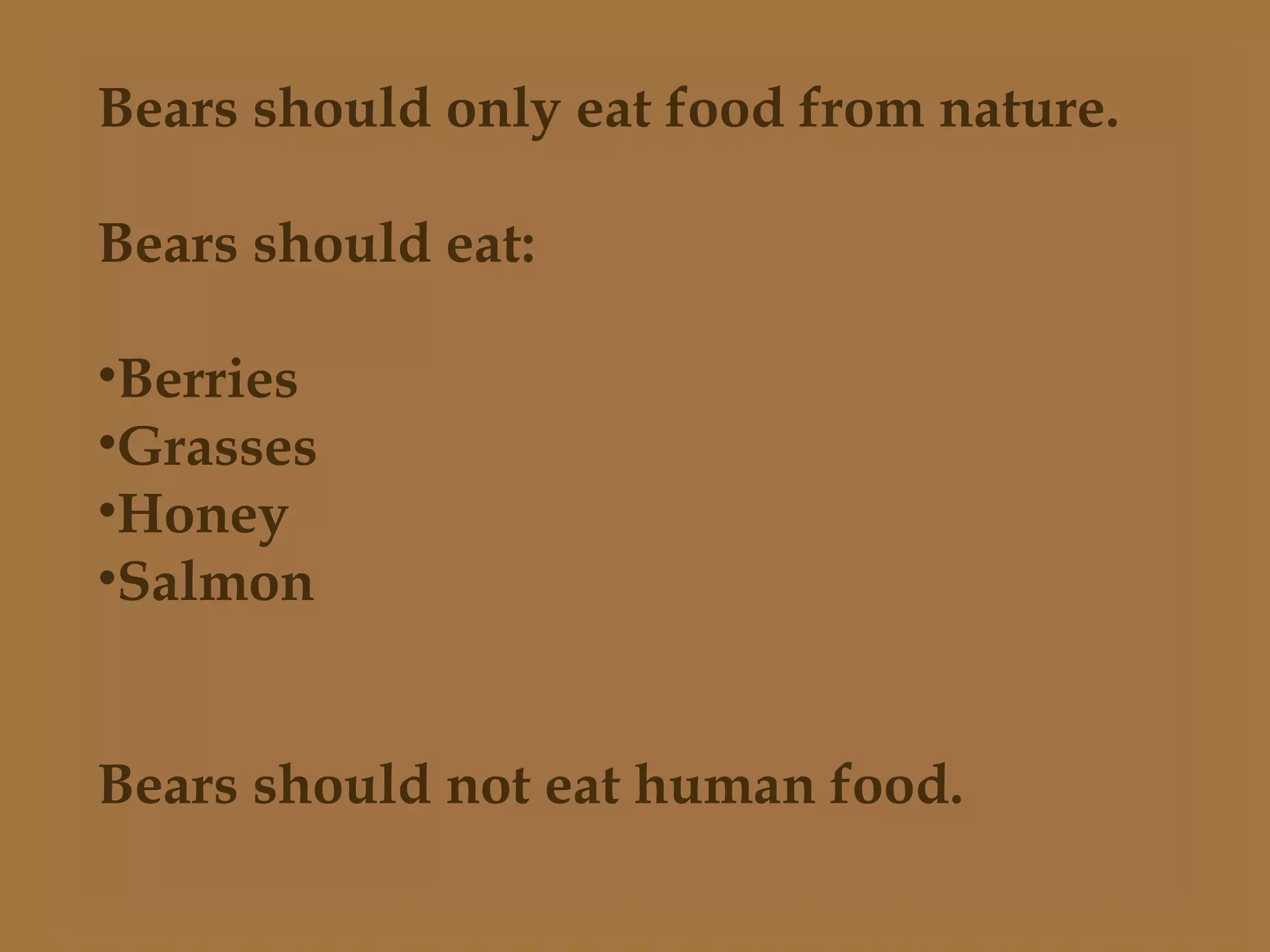 Don't feed the bears by Alex Tippett | PPT