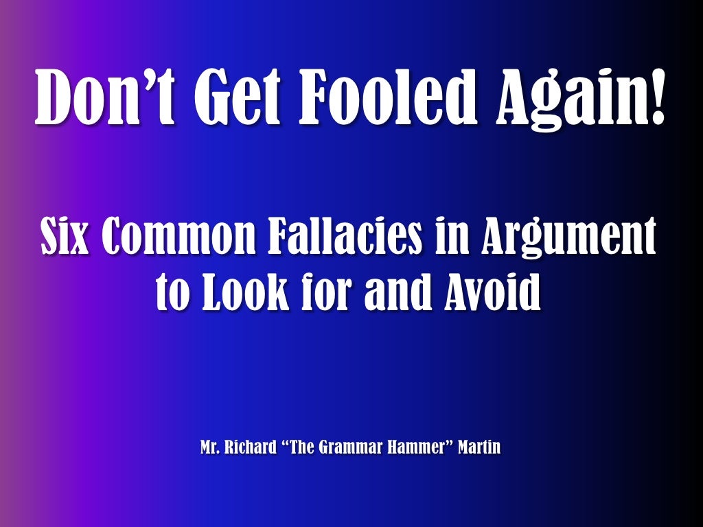 Don’t get fooled again![1]