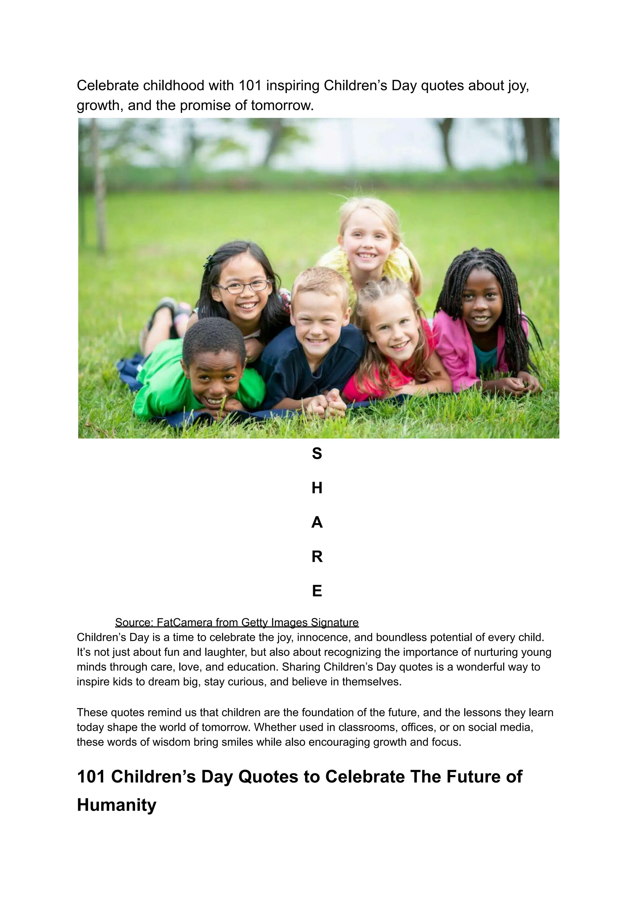 Don’t Miss These 101 Children’s Day Quotes That Capture the Magic of ...