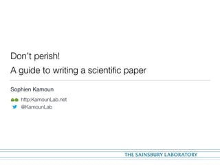 Don’t perish! A step by step guide to writing a scientific paper | PDF