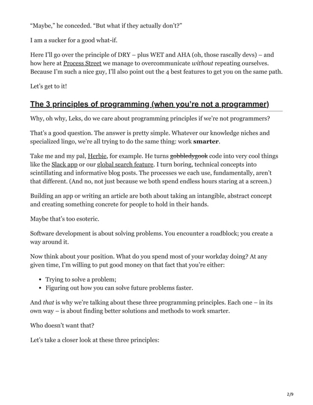 “Don’t Repeat Yourself”: 4 Process Street Features to Keep Work DRY | PDF