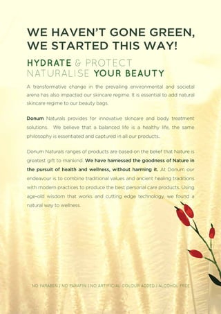 Donum Naturals Brochure Of Skin care & Hair Care Products | PDF