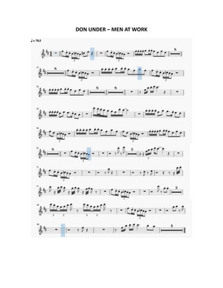 DON UNDER - FLUTE - men at work - sheet music | DOCX