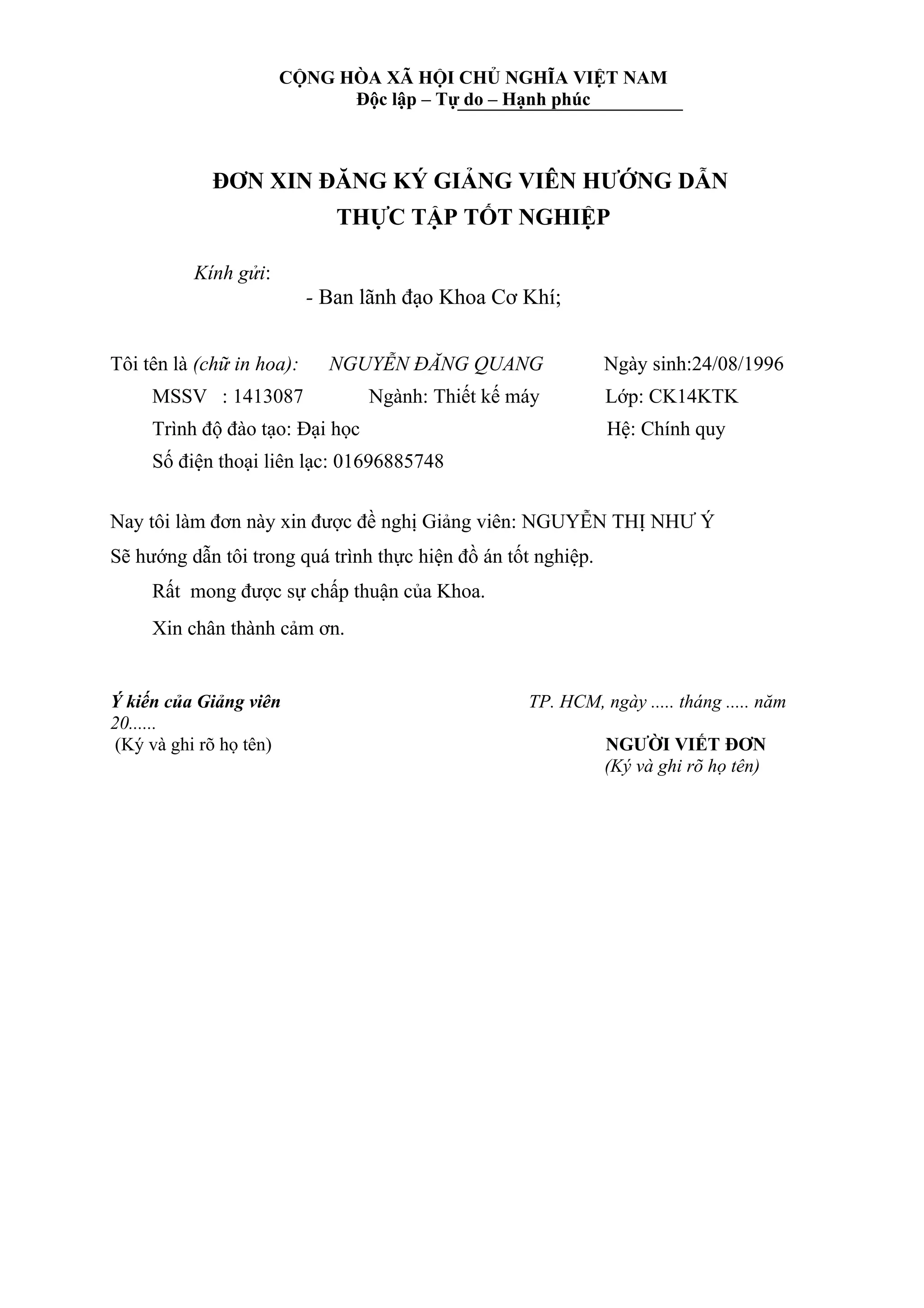 Don xin dang _ky_gvhd tot nghiep | DOC