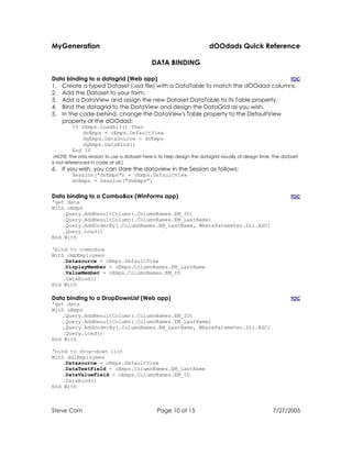Doodads quickref | PDF