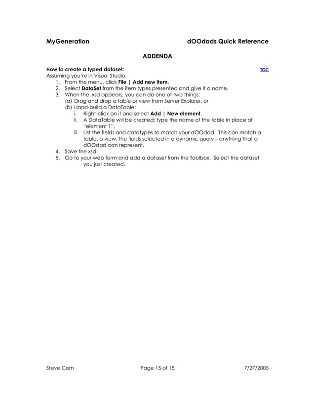 Doodads quickref | PDF