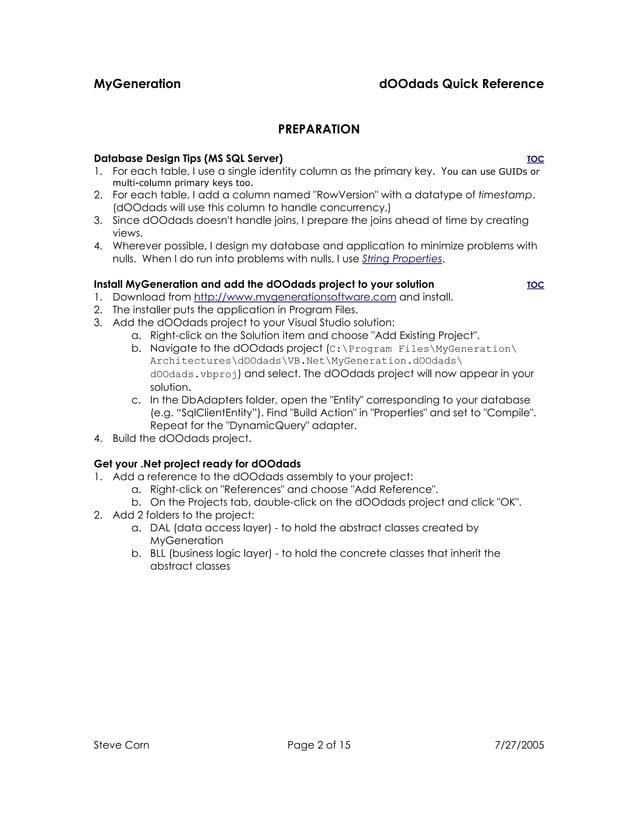 Doodads quickref | PDF